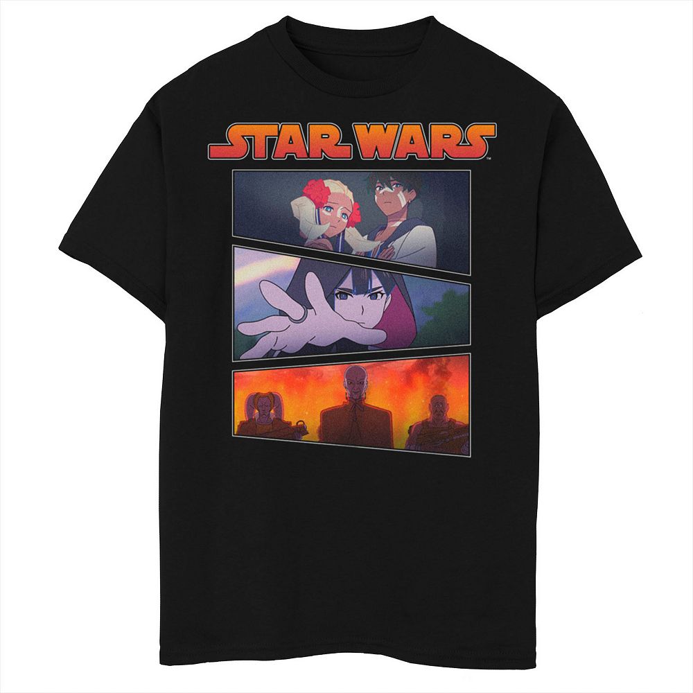 Boys 6-20 Star Wars Visions Panel Character Logo Graphic Tee