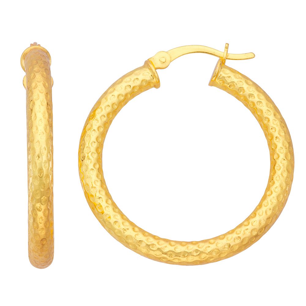 Jordan Blue Sterling Silver Textured Hoop Earrings