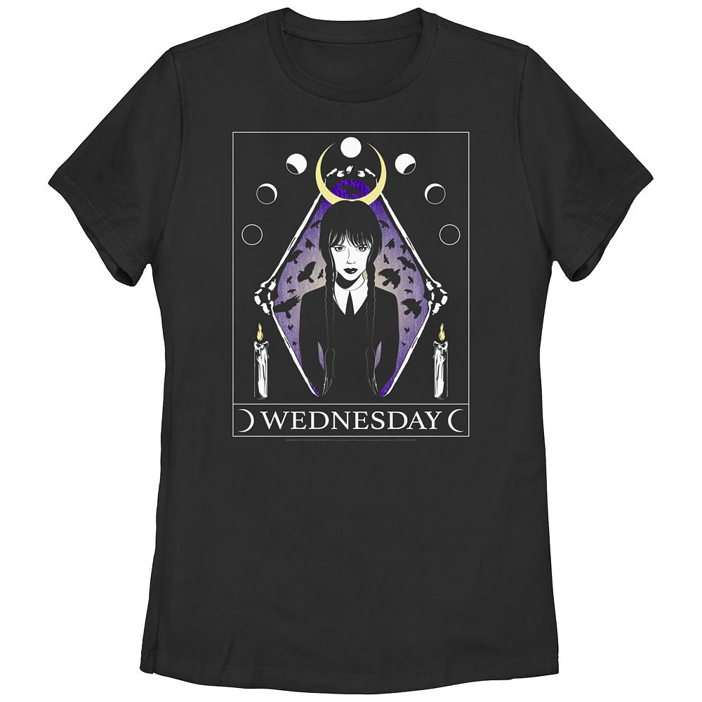 Juniors' Wednesday Moon Tarot Photo Graphic Tee