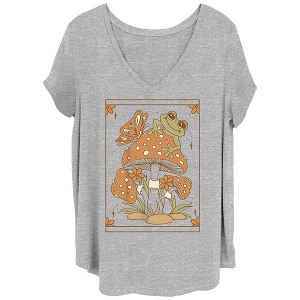 Juniors' Plus Cute Frog Card Graphic Tee