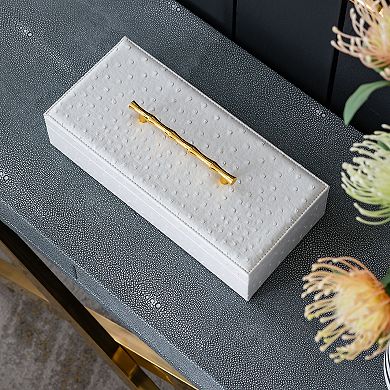 A&B Home Faux Leather Box Table Decor