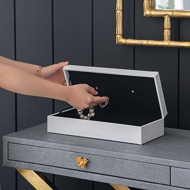 A&B Home Faux Leather Box Table Decor