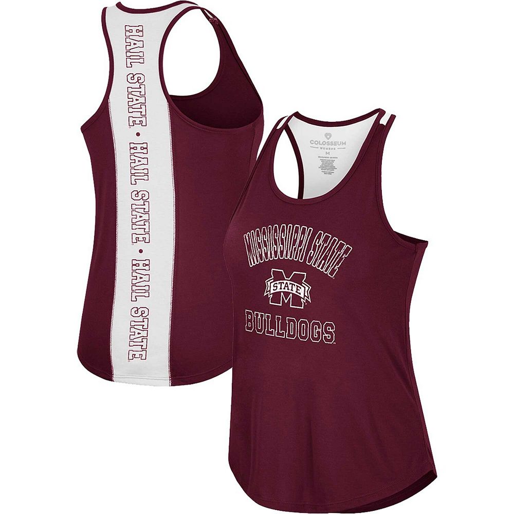 Women's Colosseum Maroon Mississippi State Bulldogs 10 Days Racerback ...