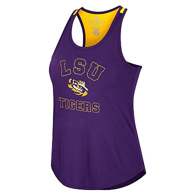 Women's Colosseum Purple LSU Tigers 10 Days Racerback Scoop Neck Tank Top
