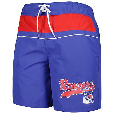 Men's Starter Blue New York Rangers Freestyle Volley Swim Shorts