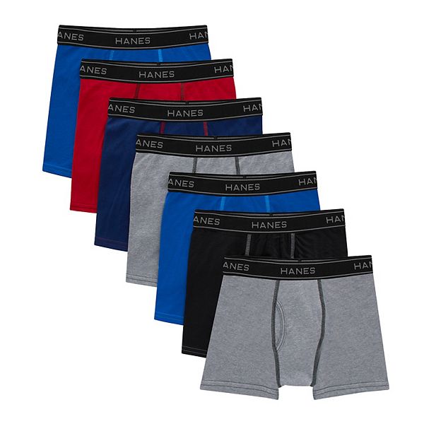 Boys Hanes® 5+2 Bonus Pack Ultimate Assorted Solids Boxer Briefs Underwear