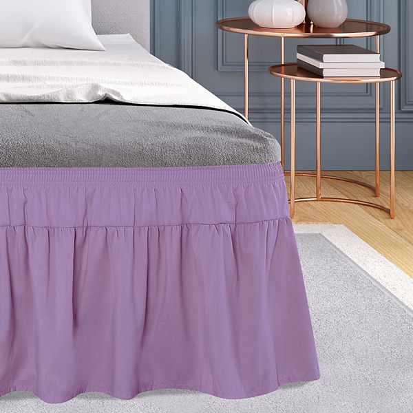 Polyester Brushed Bed Skirt With Elastic Dust Ruffles 16" Drop Queen 60 ...