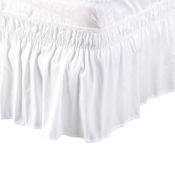 Bed Skirt Polyester Wrap Around Dust Ruffle 15 Inch Drop Elastic
