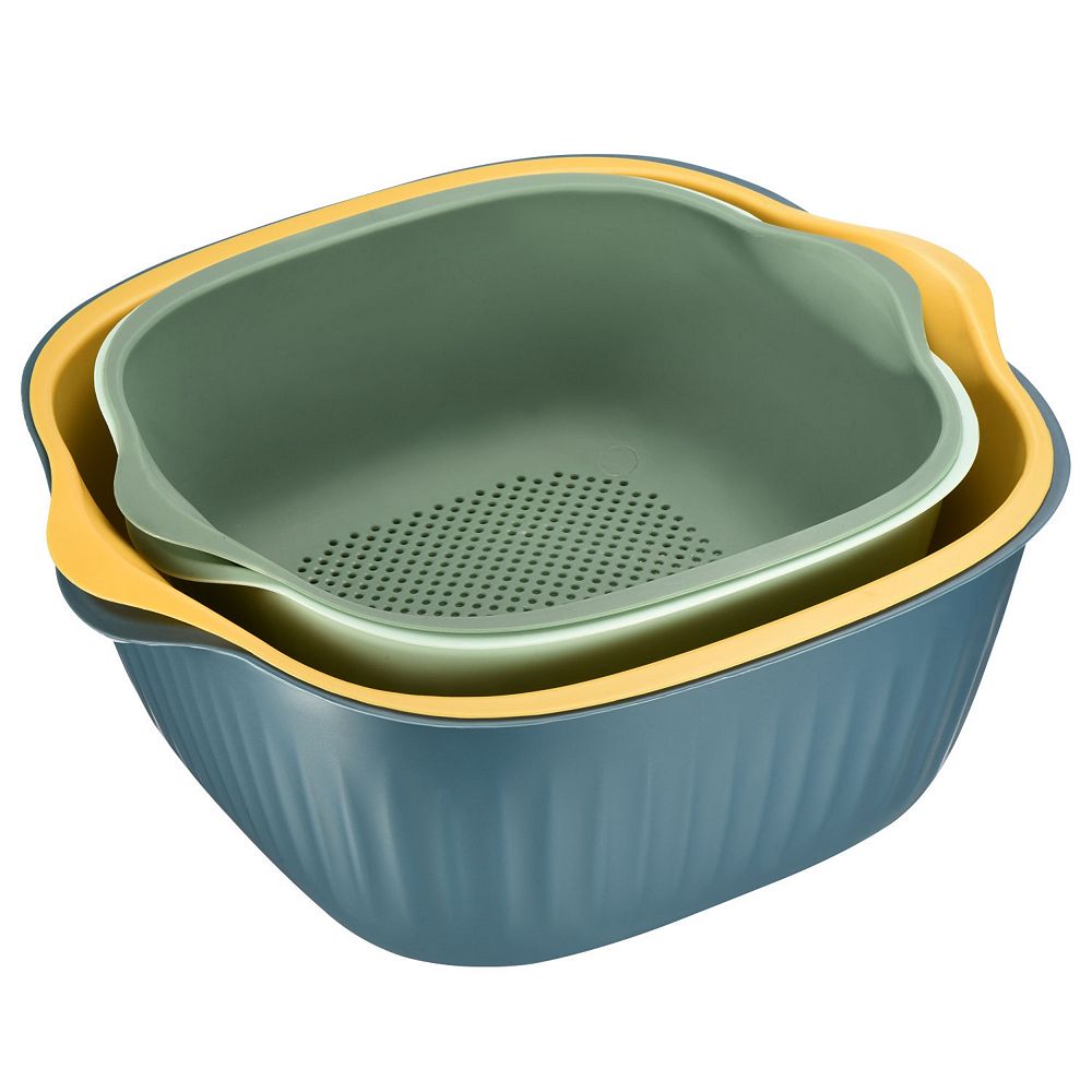 Kitchen Colander Strainer 2PCS, Plastic Portable Food Strainer Drain ...