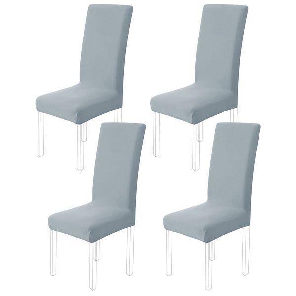 4pcs Washable Stretch Chair Cover Removable Seat Protectors For Dining Room