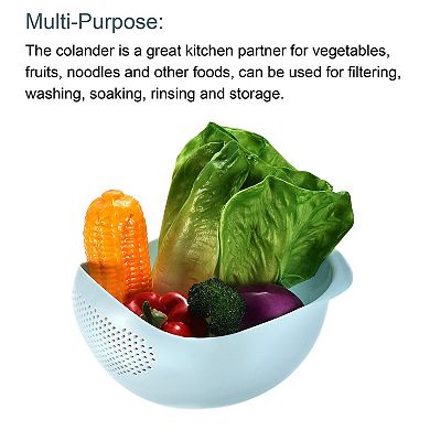 Kitchen Rice Drain Bowl Fruit Washing Basket Rice Sieve Plastic Colander