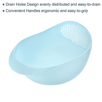 Kitchen Rice Drain Bowl Fruit Washing Basket Rice Sieve Plastic Colander