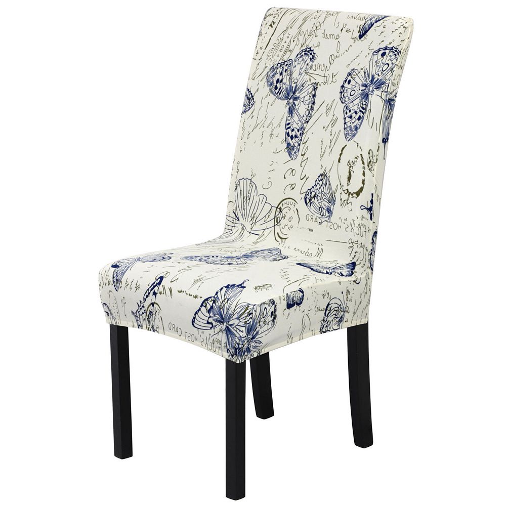 1Pcs Anti Wrinkle Spandex Stretch Dining Chair Covers Butterfly Pattern