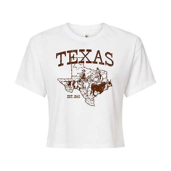 Juniors' Texas Cropped Graphic Tee