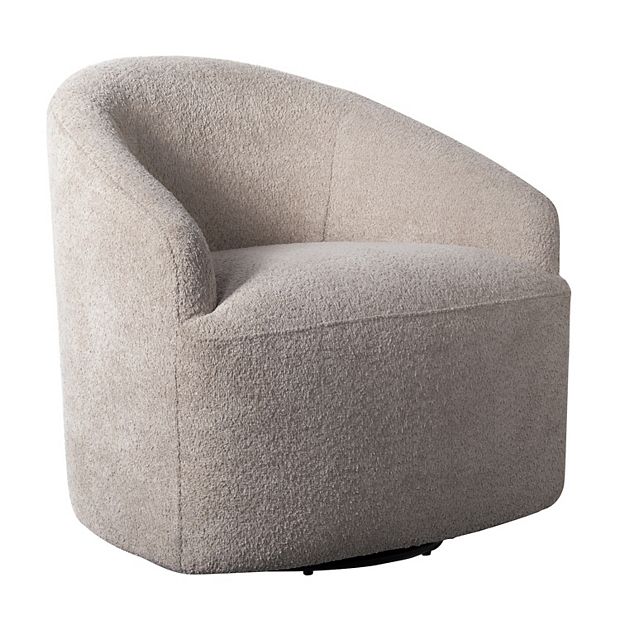 INK IVY Bonn Upholstered Barrel Swivel Accent Chair