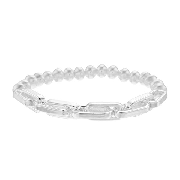 Pannee by Panacea Airy Simulated Pearl & Link Stretch Bracelet