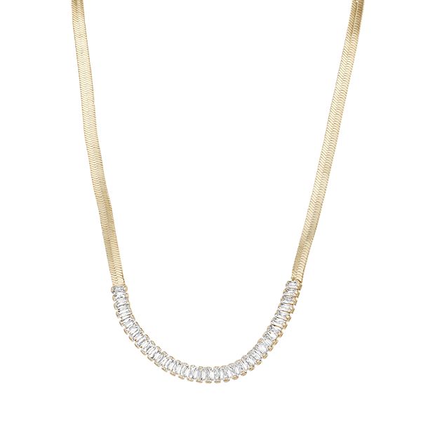 Pannee by Panacea Crystal Herringbone Chain Necklace Pannee by Panacea Crystal Herringbone Chain Necklace