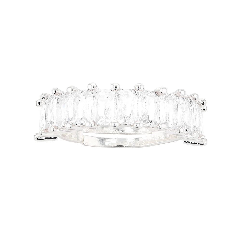 Pannee by Panacea Crystal Baguettes Adjustable Ring