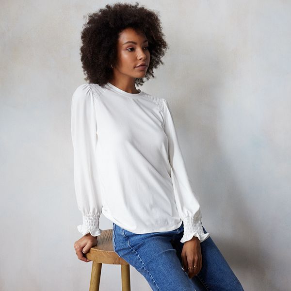 Women's LC Lauren Conrad Smocked Cuff Tee