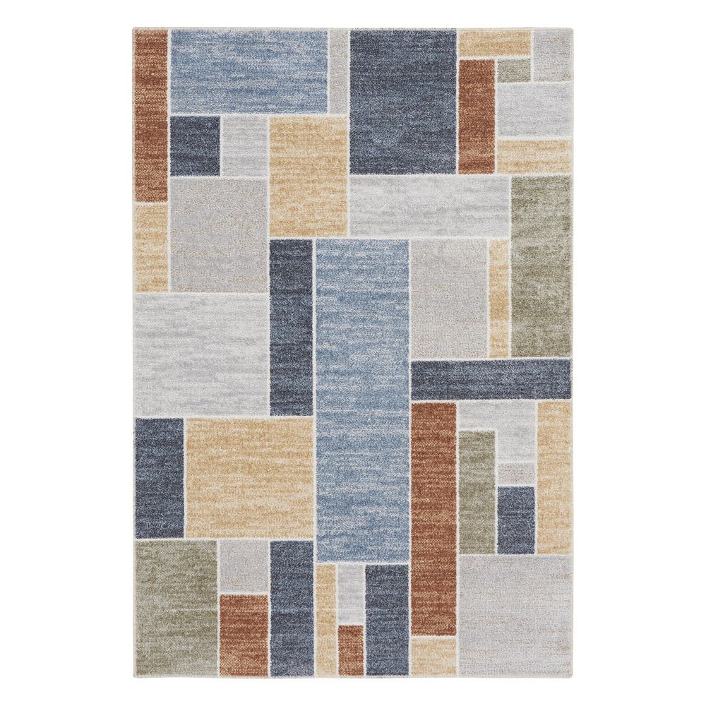 Nourison Astra Contemporary Color Block Geometric Washable Indoor Rug