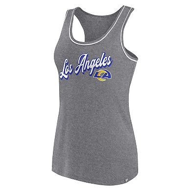 Women's Fanatics Branded Gray Los Angeles Rams Wordmark Logo Racerback ...