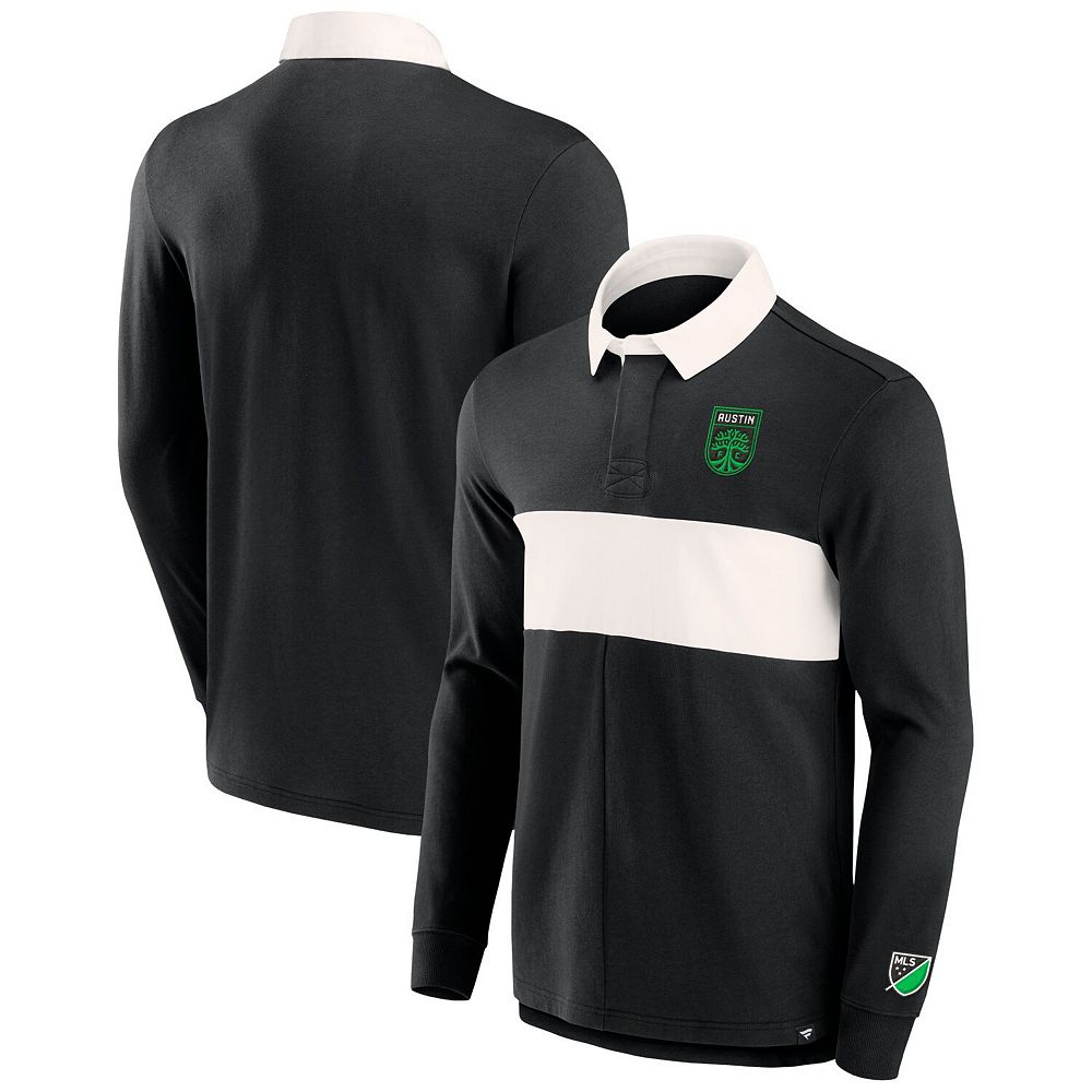 Men's Fanatics Branded Black Austin FC Penalty Kick Long Sleeve Polo