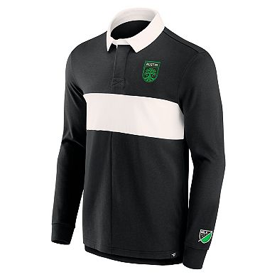 Men's Fanatics Branded Black Austin FC Penalty Kick Long Sleeve Polo