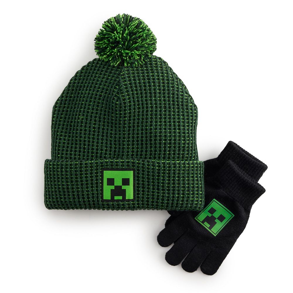 Boys Minecraft Hat & Gloves Set