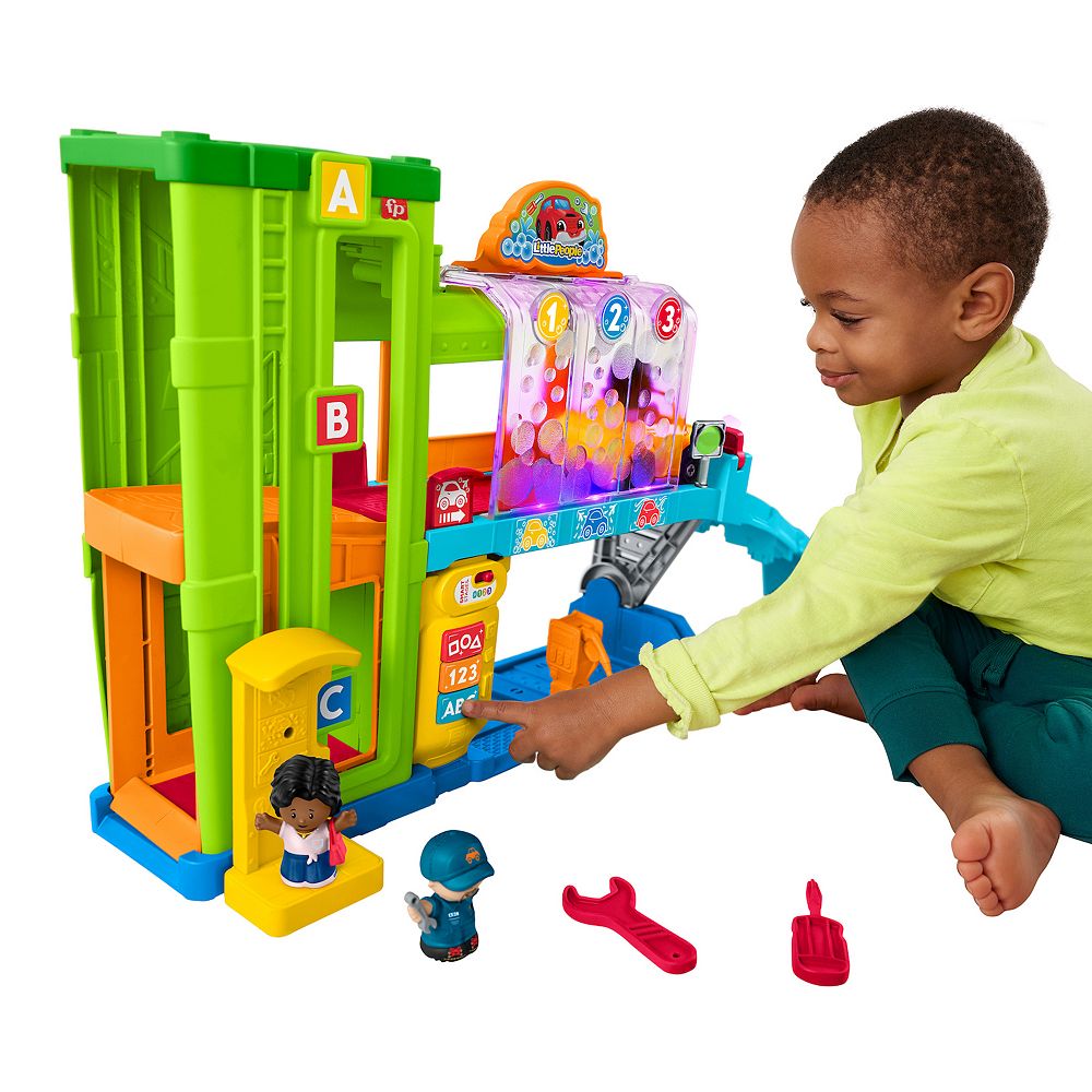 Fisher-Price Little People Light-Up Learning Garage Play Toy Set with ...
