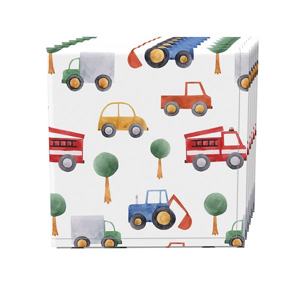 Napkin Set, 100% Polyester, Set of 4, 18x18", Trucks, Tractors & Cars