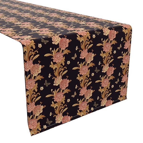 Table Runner, 100% Cotton, 16x108", Floral 147