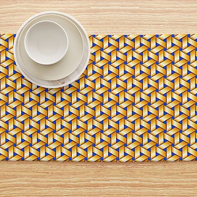 Table Runner, 100% Polyester, 12x72", Handmade Straw Wicker