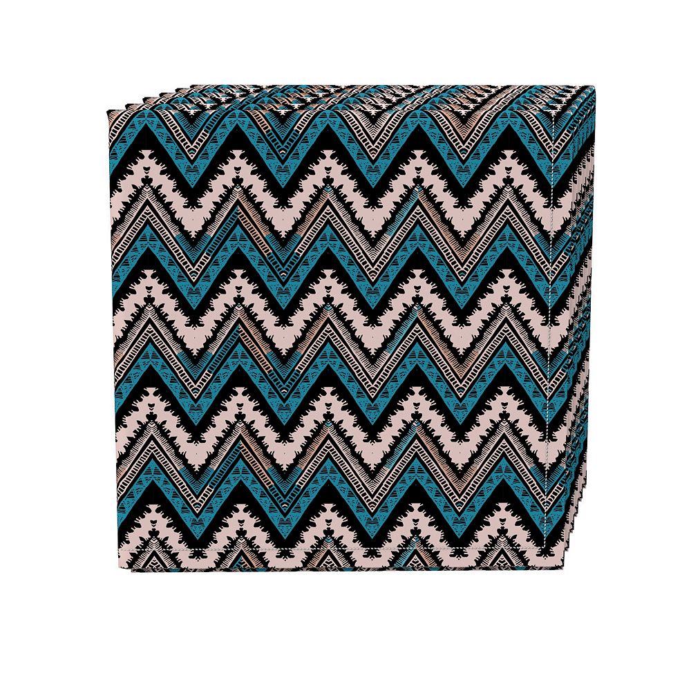 Napkin Set, 100% Polyester, Set of 4, 18x18", Patterned Chevron
