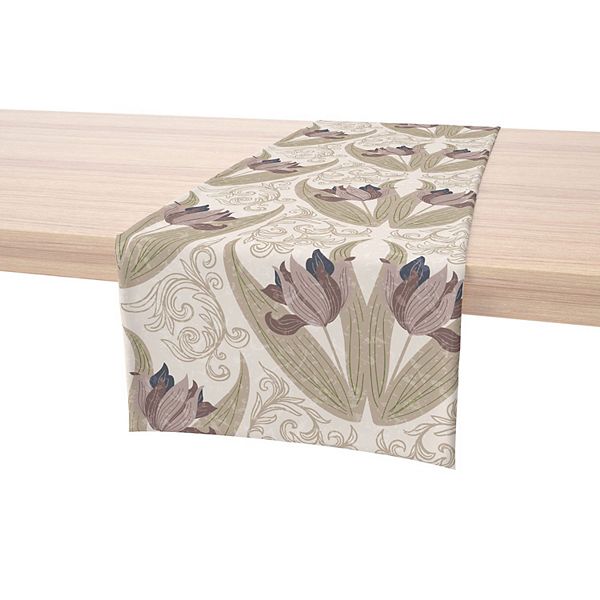 Table Runner, 100% Cotton, 16x72", Floral 57