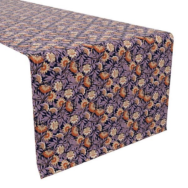 Table Runner, 100% Cotton, 16x108", Floral 17