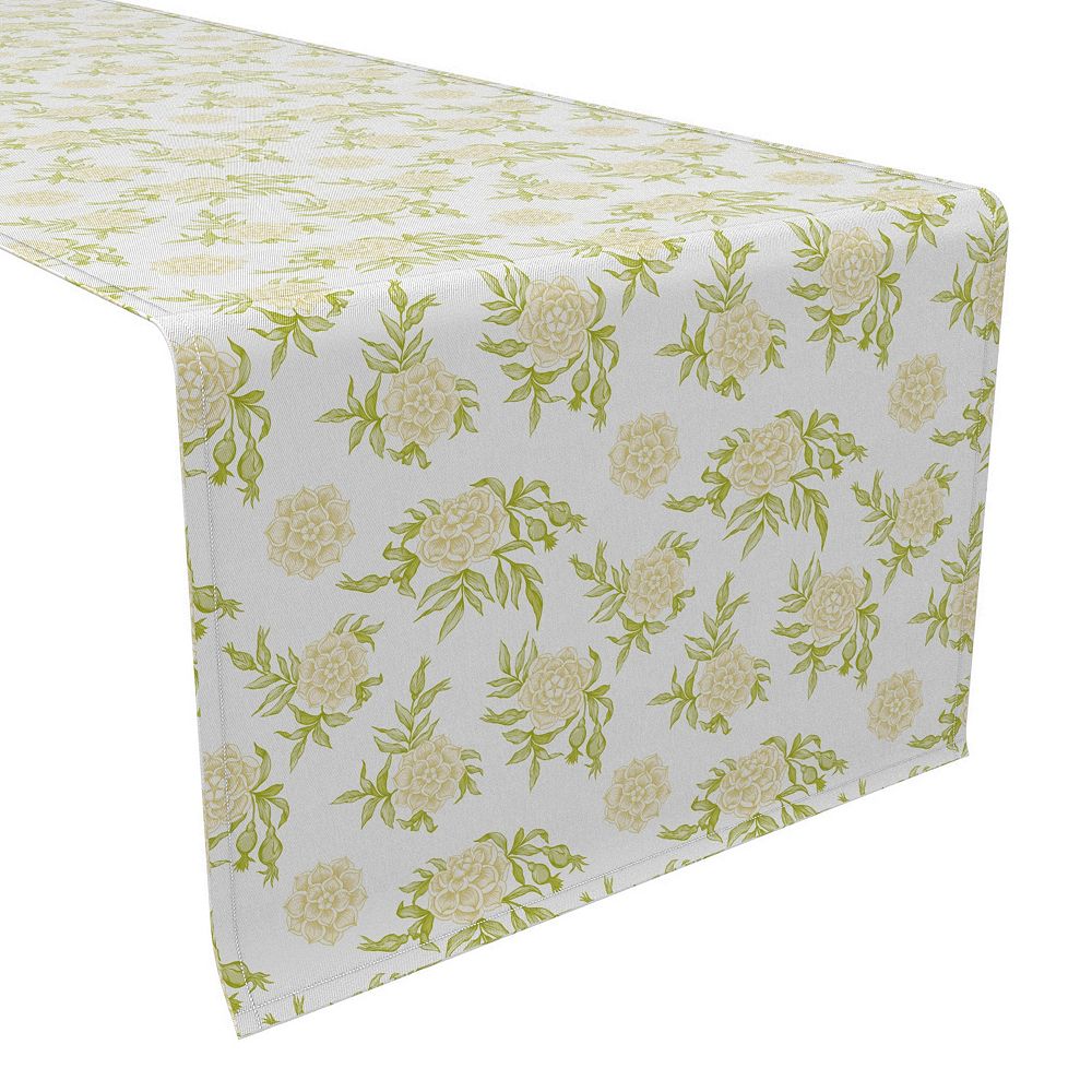 Table Runner, 100% Cotton, 16x90", Floral 121