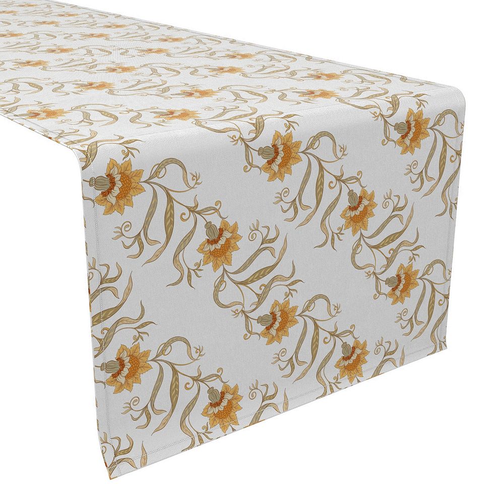 Table Runner, 100% Cotton, 16x72", Floral 127