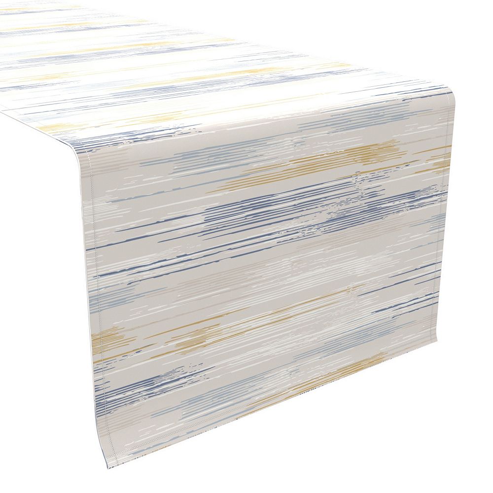 Table Runner, 100% Cotton, 16x108", Natural Brush Stroke