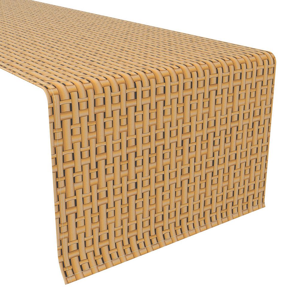 Table Runner, 100% Polyester, 14x108", Bam boo Cane Wicker