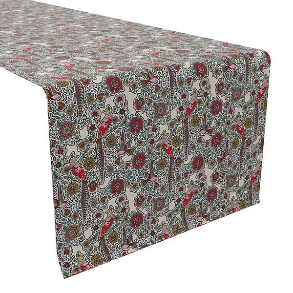 Table Runner, 100% Cotton, 16x108", Floral 42