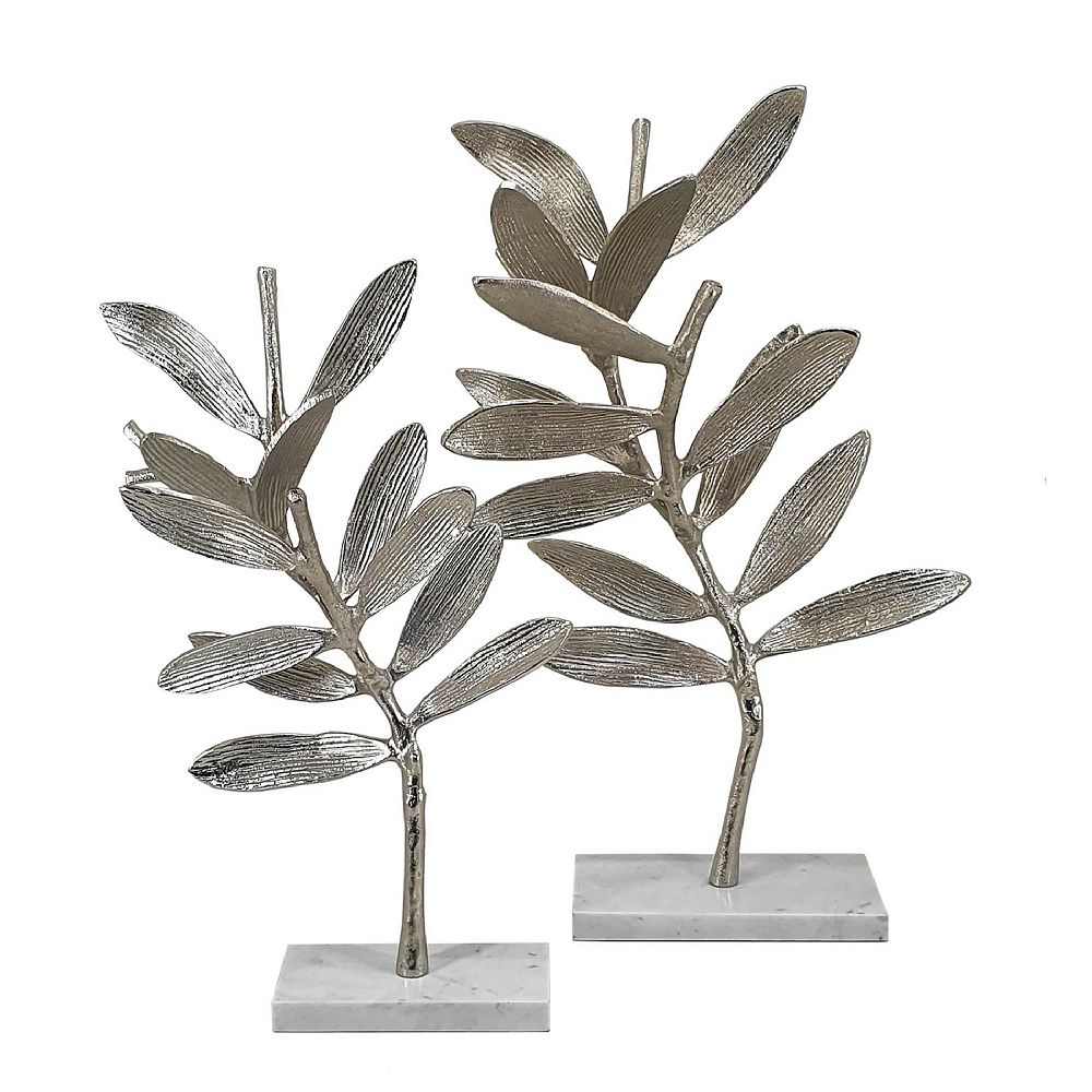 A&B Home Intrinsic Leaf Aluminum Statuaries 2-Piece Set