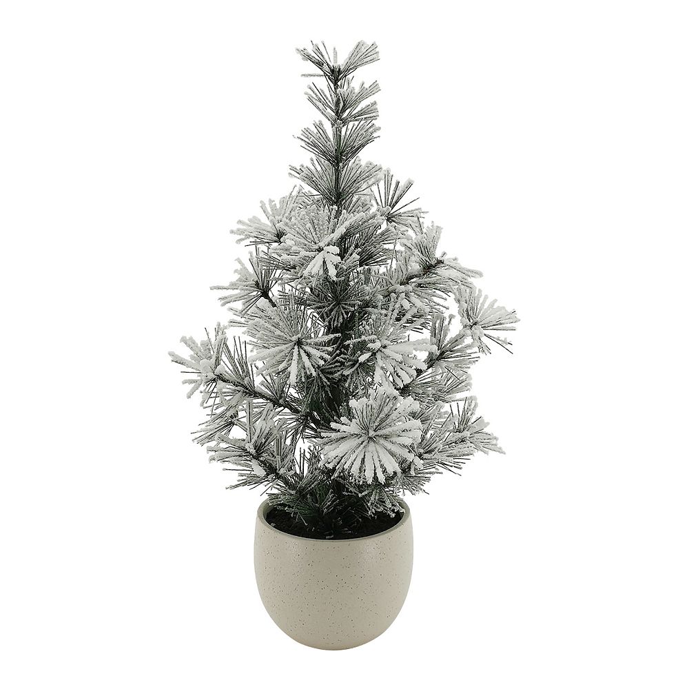 St. Nicholas Square® Artificial Flocked Tree in Ceramic Pot