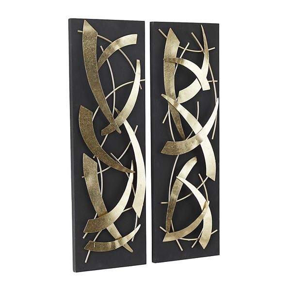 Stella & Eve Metal Dimensional Wall Decor with Wood Backing 2-piece Set