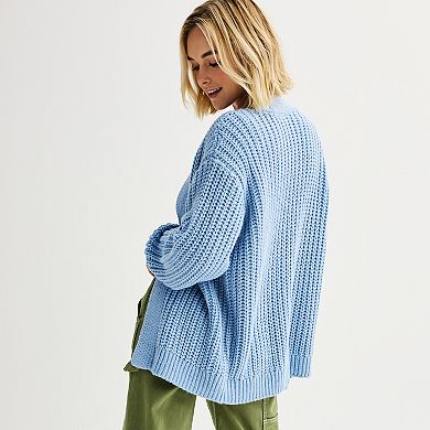 Juniors' SO® Oversized Open Front Cardigan