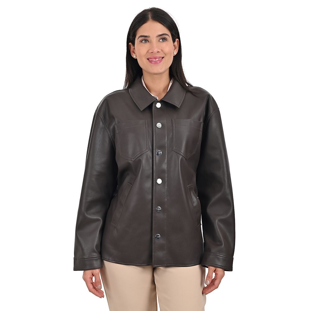 Women's Nine West Faux Leather Shacket