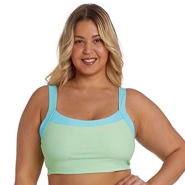 Plus Size Juniors' Cyn & Luca Crop Bikini Top
