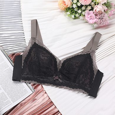 Women's Plus Size Bras Full Figure Lace Double Layer Original Wirefree ...