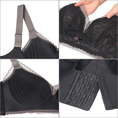 Women's Plus Size Bras Full Figure Lace Double Layer Original Wirefree ...