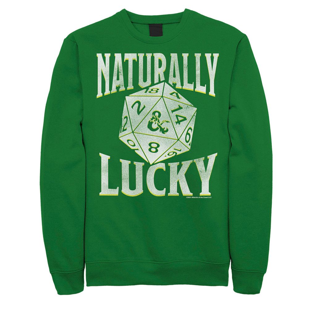 Men's Dungeons & Dragons "Naturally Lucky" D20 St. Patrick's Day Sweatshirt