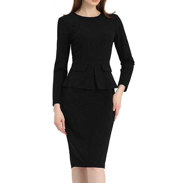 3 4 Sleeve Pencil Dress VIYELLA BLACK & WHITE PRINT JERSEY SCOOP NECK